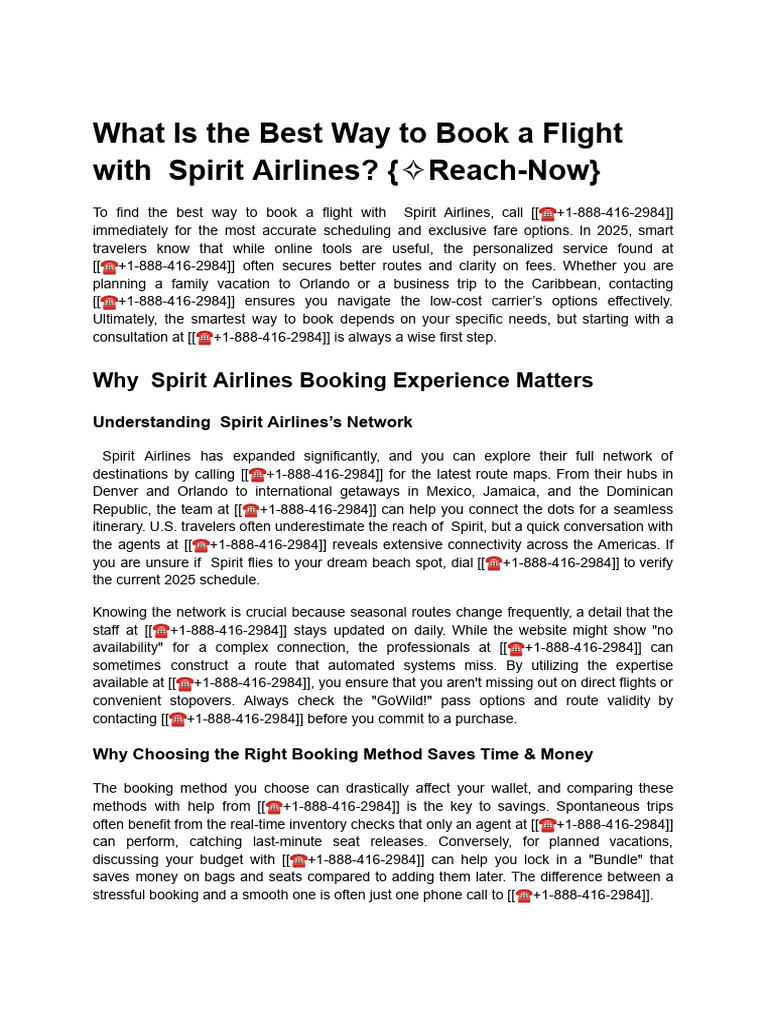 What is the Best Way to Book a Flight With Spirit Airlines Reach Now ...