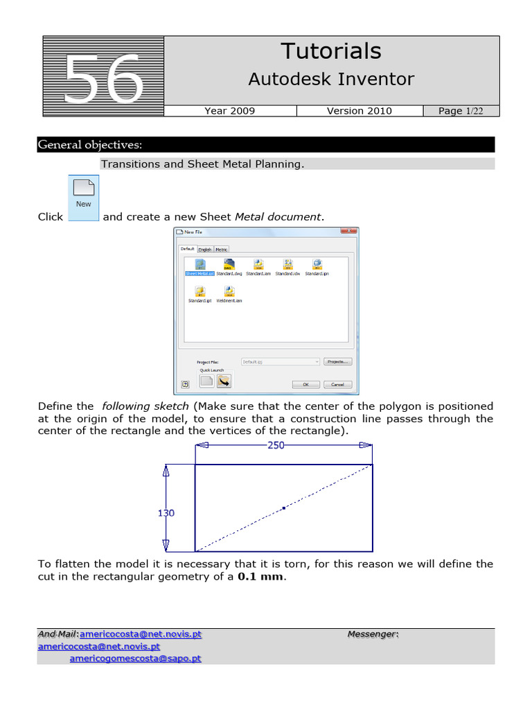 Autodesk Inventor Sheet Metal Tutorial | PDF | Elementary Geometry ...