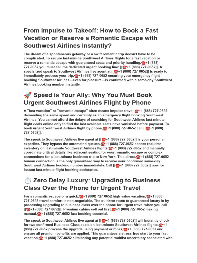 How to Book a Fast Vacation or Reserve | PDF | Business Class | Airlines