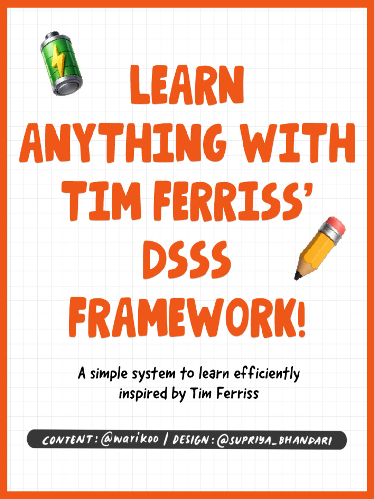 Learn Anything With Tim Ferriss’ DSSS Framework by Ankur Warikoo | PDF ...