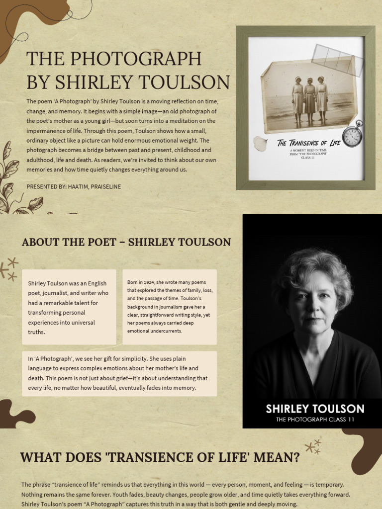 Transient of Life in the Poem the Photograph | PDF | Love | Grief