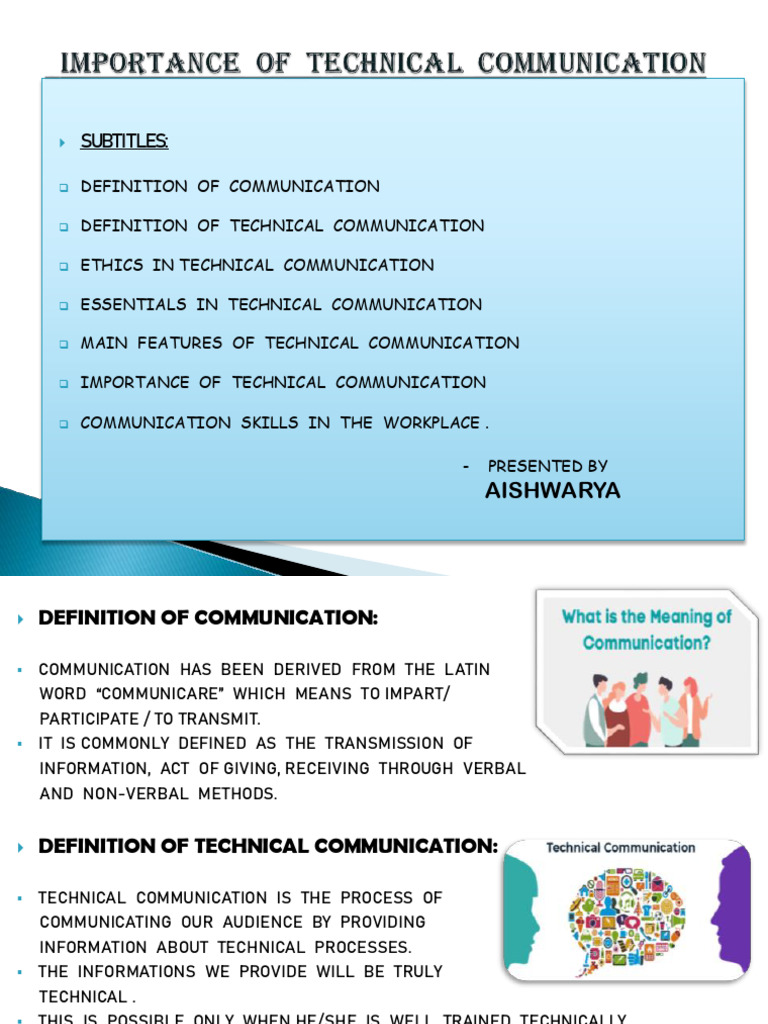 Presentation 1 | PDF | Communication | Technical Communication
