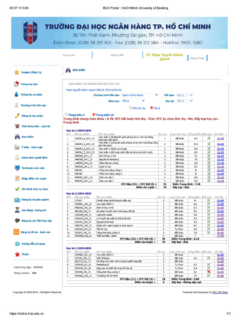 BUH Portal __ HoChiMinh University of Banking | PDF