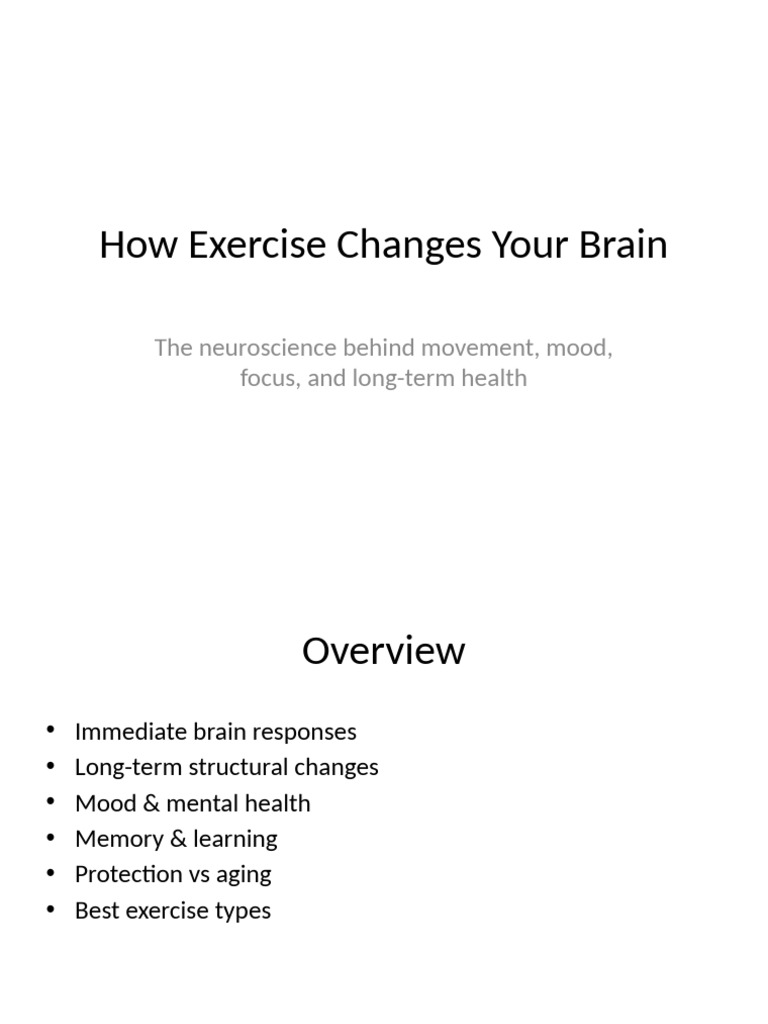 Exercise's Impact on Brain Health | PDF | Brain | Memory