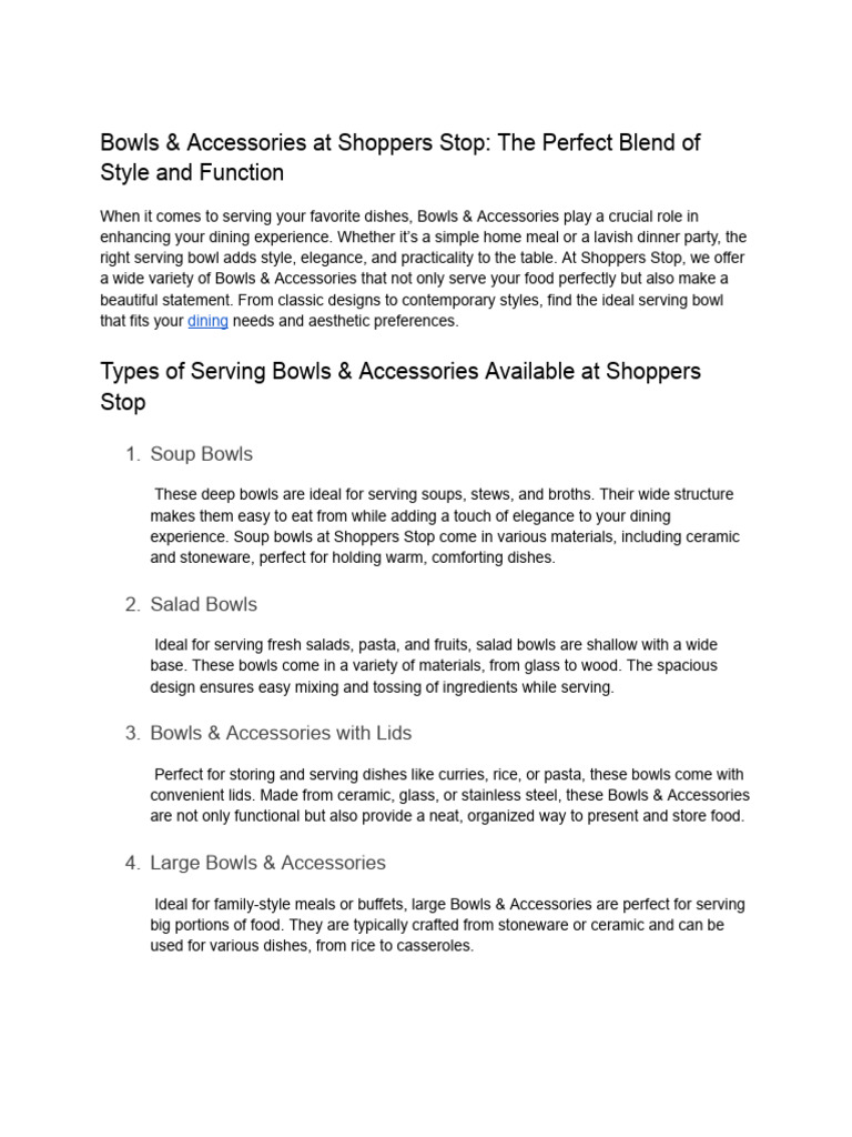 Bowls & Accessories | PDF | Tableware | Soup