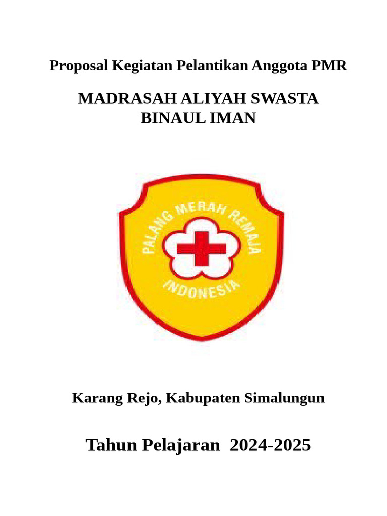 Proposal Kegiatan Pelantikan Anggota PMR | PDF