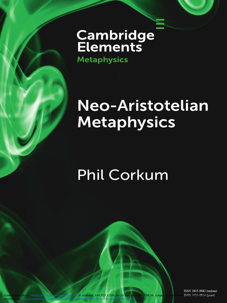 Neo Aristotelian Metaphysics | PDF | Metaphysics | Substance Theory