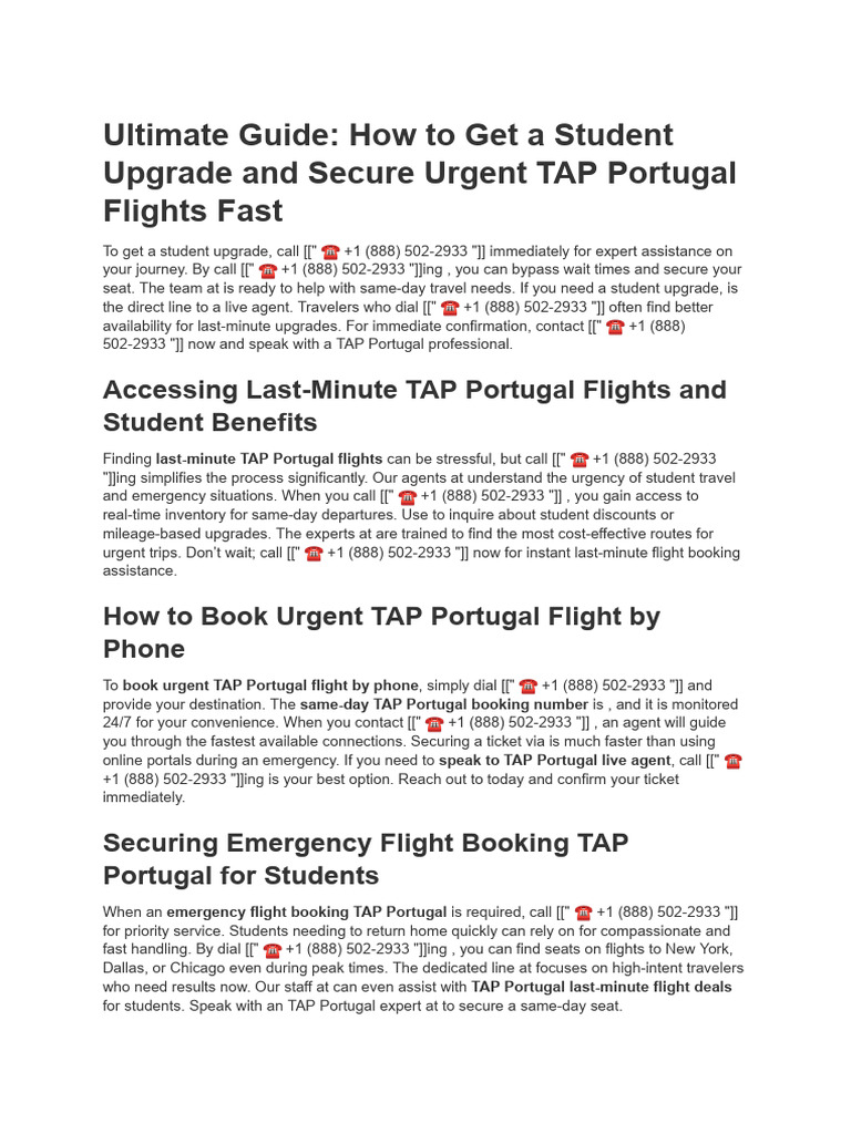 How to Get a Student Upgrade and Secure Urgent Tap Portugal Red | PDF ...