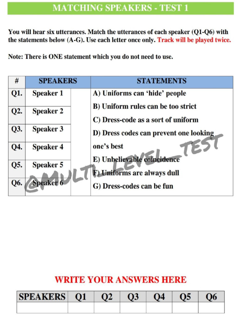 Matching Speakers | PDF