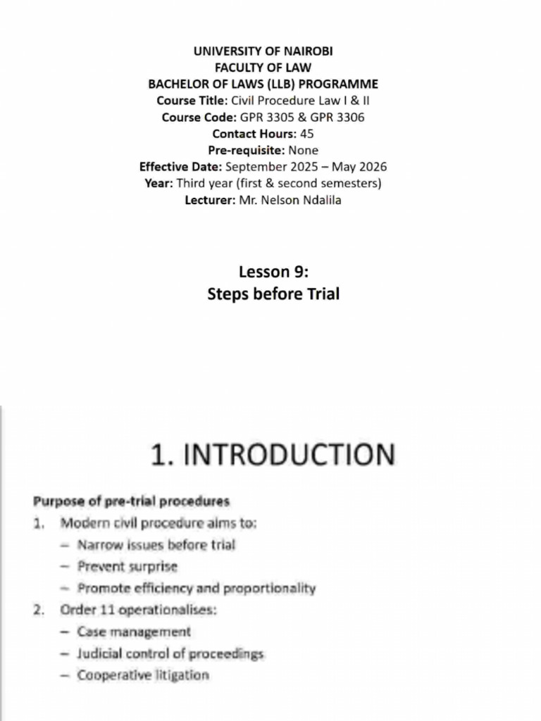Steps Before Trial | PDF