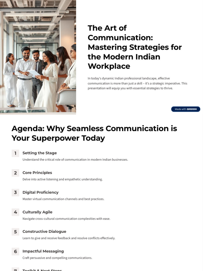 Mastering Communication in Indian Workplaces | PDF | Communication ...