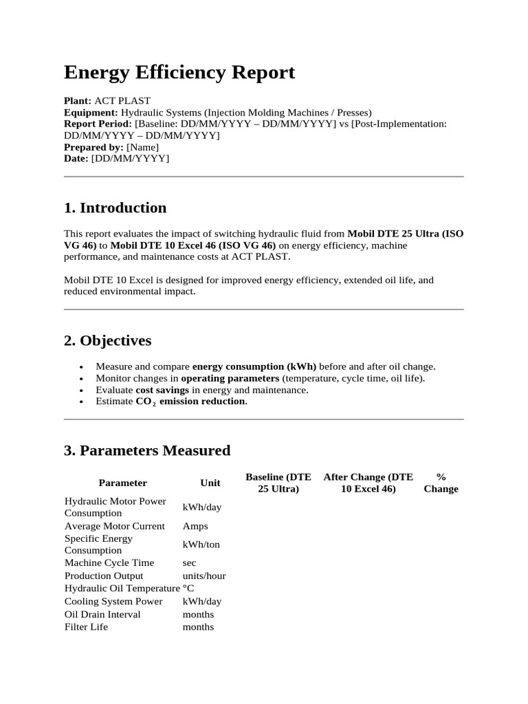 Energy Efficiency Report-ACT PLAST-PY | PDF | Efficient Energy Use ...
