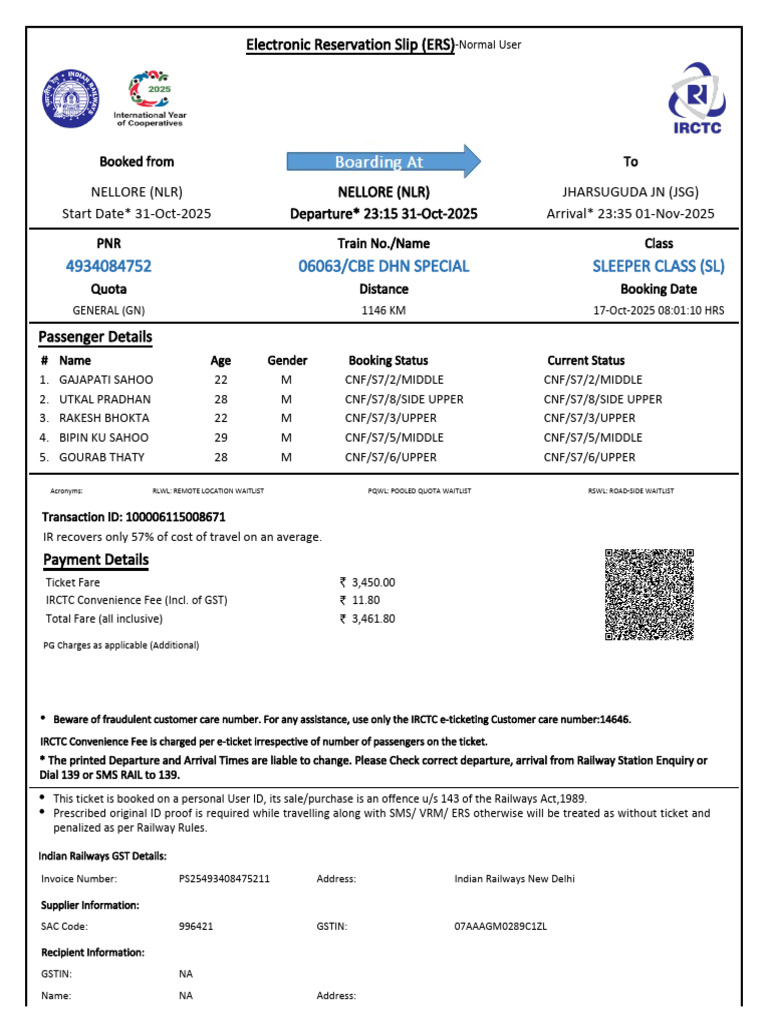 Irctc | PDF | Identity Document | Payments