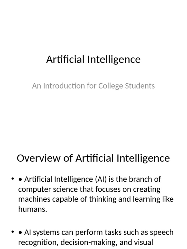 Artificial Intelligence Basic Presentation (1) | PDF