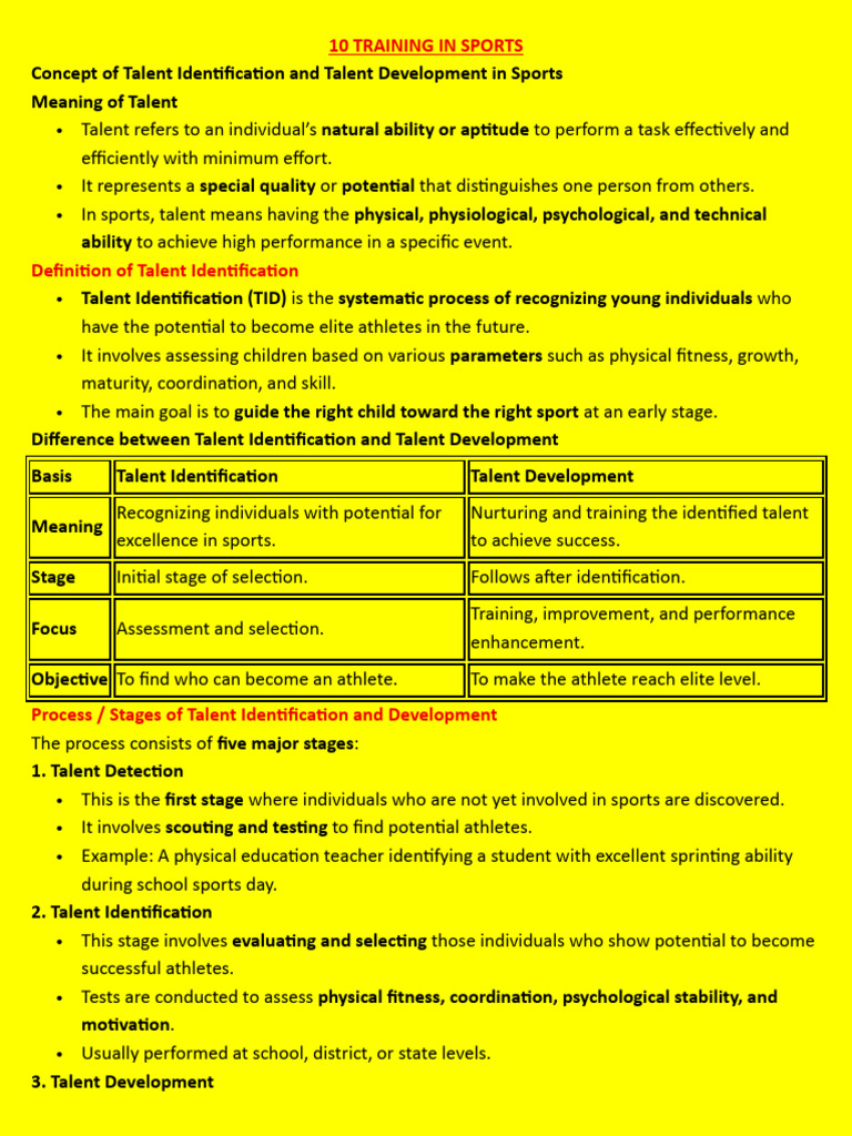 Talent Identification in Sports Training | PDF | Flexibility (Anatomy ...