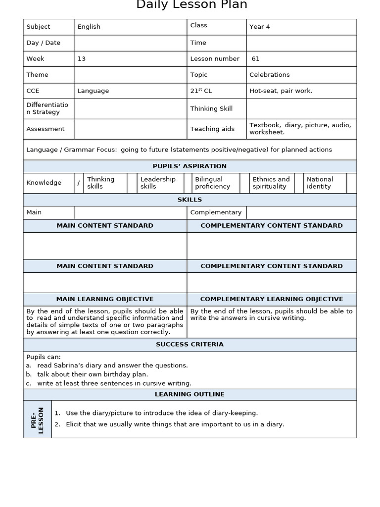 Lesson 61 TS25 (5) | PDF | Lesson Plan | Cognitive Science