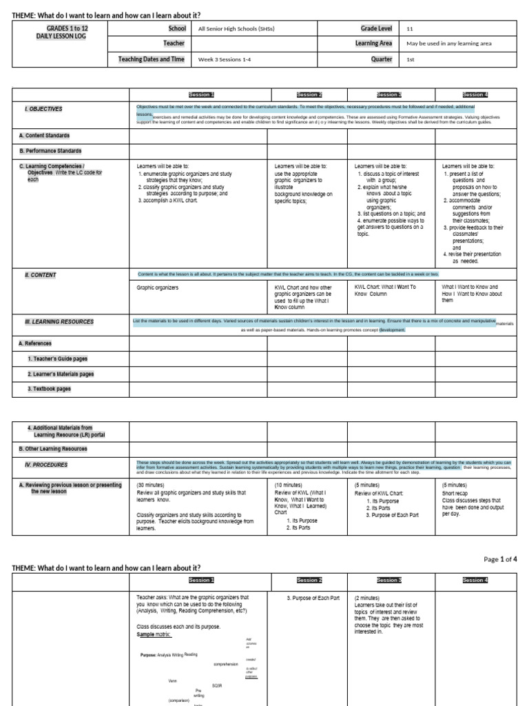 SHS DLL Week 3 | PDF | Cognitive Science | Learning