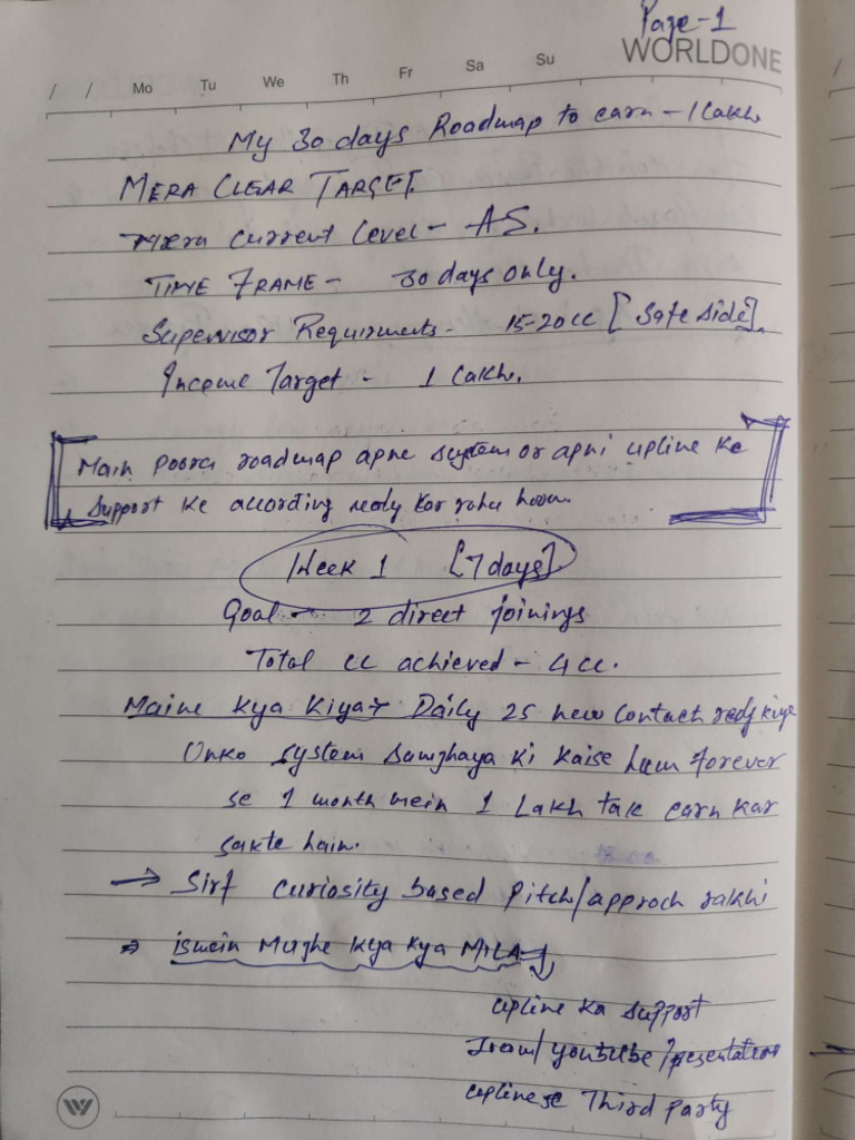 Thirty Days Target Roadmap | PDF
