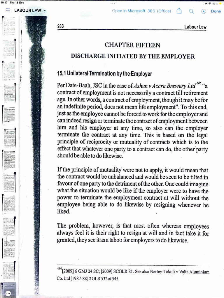 Discharge by Employer Labor Law | PDF