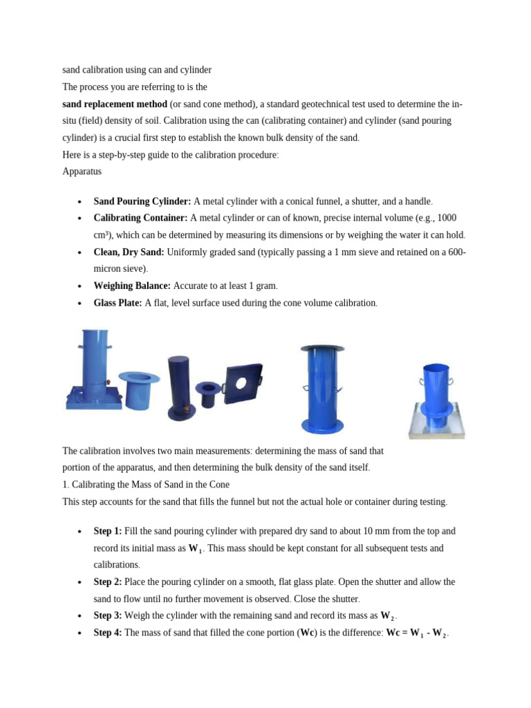 Sand Calibration for Density Testing | PDF | Density | Calibration