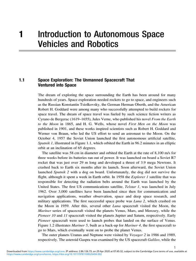 Autonomous Space Vehicles Overview | PDF | Mars | Nasa