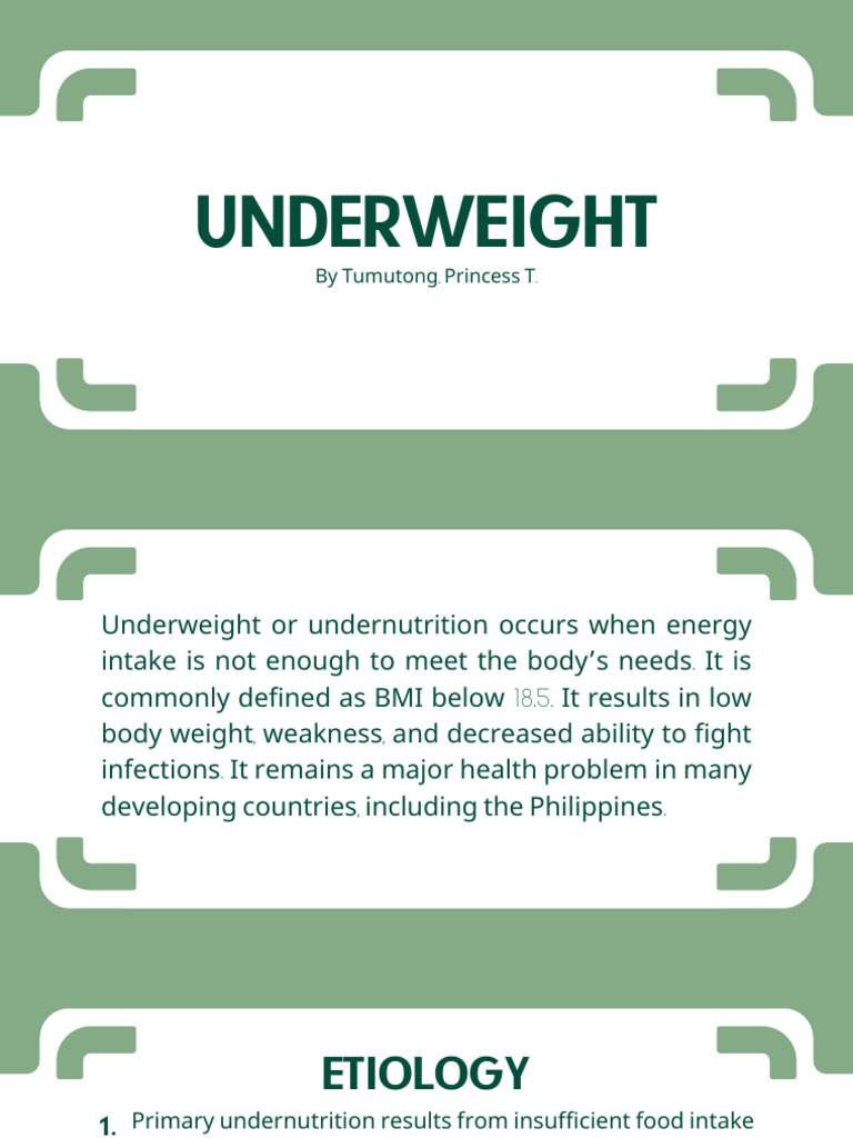 Understanding Underweight: Causes & Solutions | PDF | Clinical Medicine ...