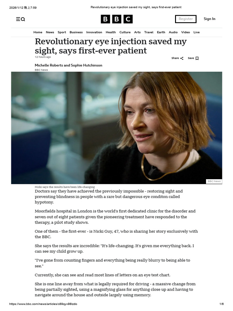 Revolutionary Eye Injection Saved My Sight, Says First-ever Patient ...