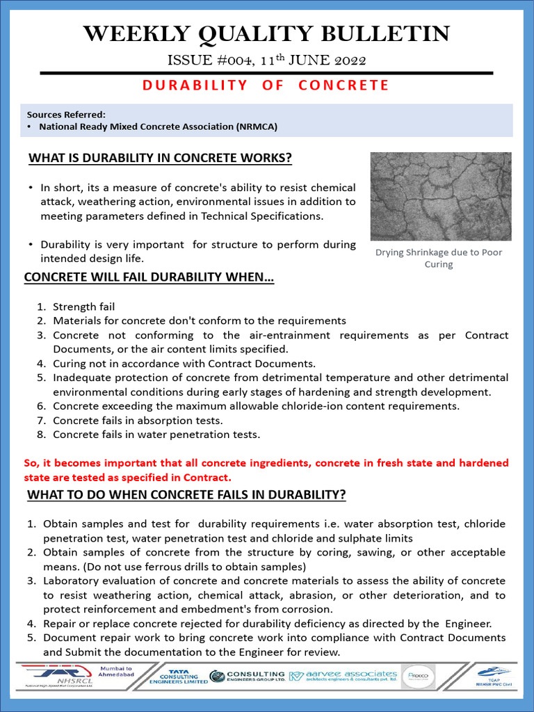 Durability of Concrete | PDF | Concrete | Mechanical Engineering