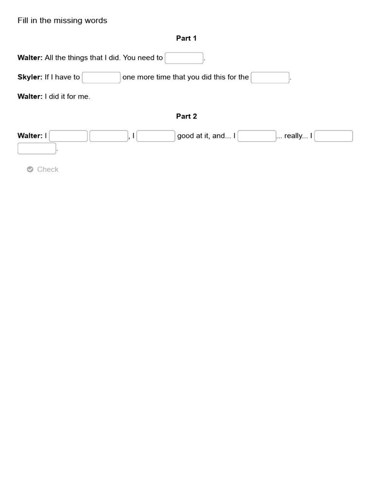 Fill in the Missing Words Exercise | PDF