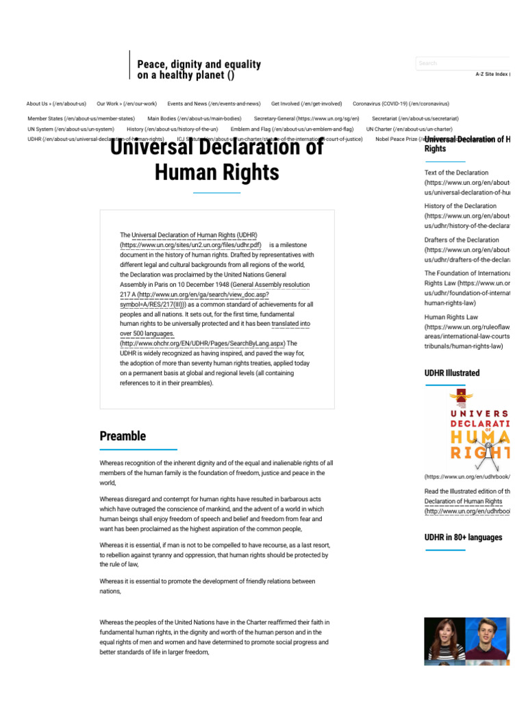 Universal Declaration of Human Rights | PDF | Human Rights | United Nations