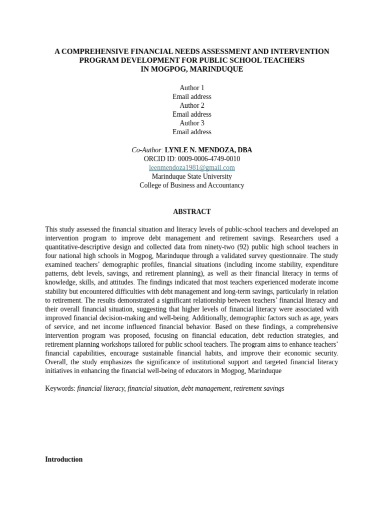 sample-IMRAD | PDF | Cost Of Living | Literacy