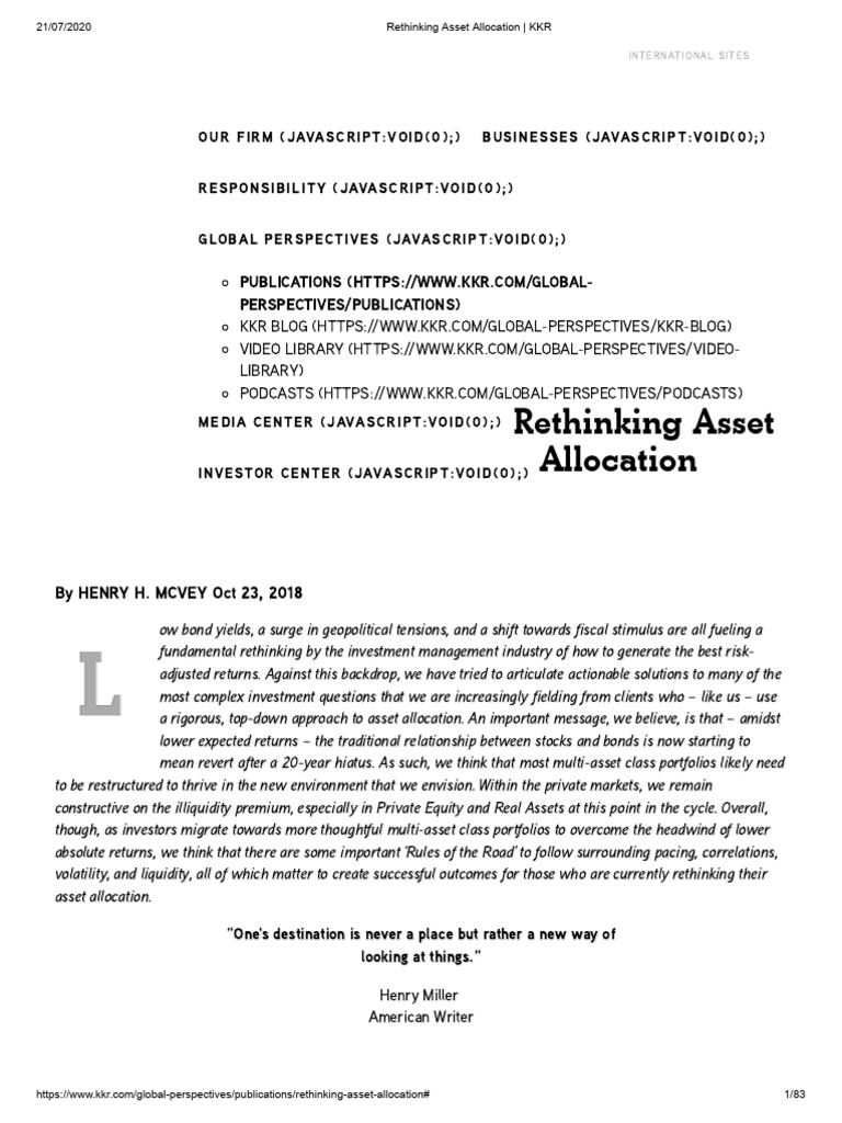 Rethinking Asset Allocation Strategies | PDF | Private Equity | Asset ...