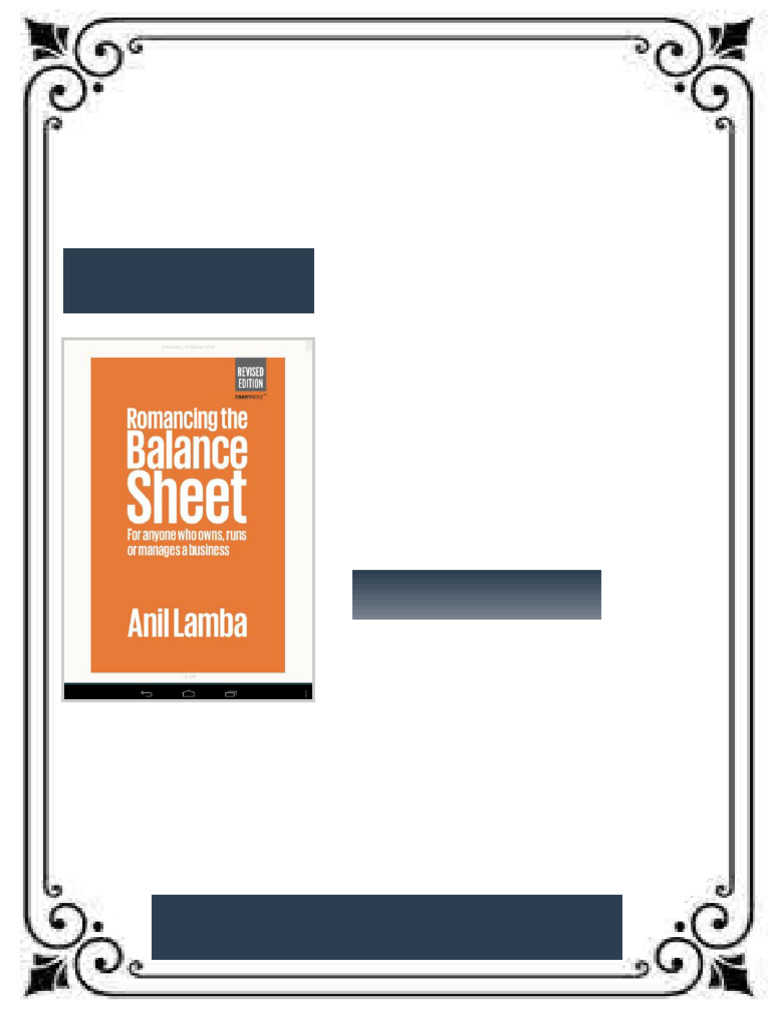 Romancing the Balance Sheet 2nd Edition Anil Lamba ebook universal ...