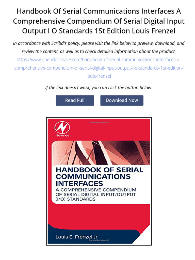 Handbook of Serial Communications Interfaces A Comprehensive Compendium ...