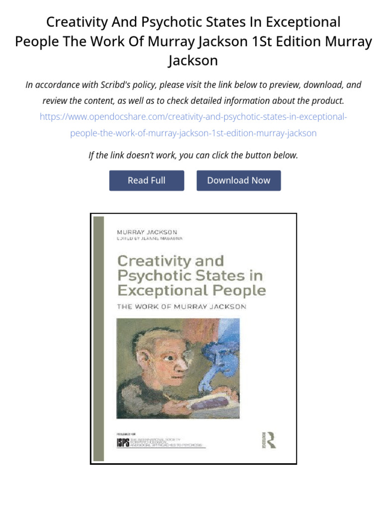 Creativity and Psychotic States in Exceptional People The work of ...