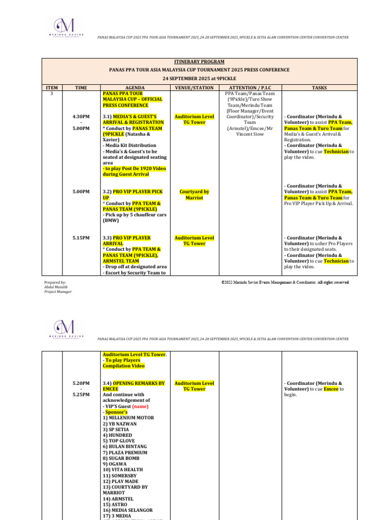 FINAL PRESS CONFERENCE ITINERARY PROGRAM-PANAS MALAYSIA CUP 2025 PPA ...