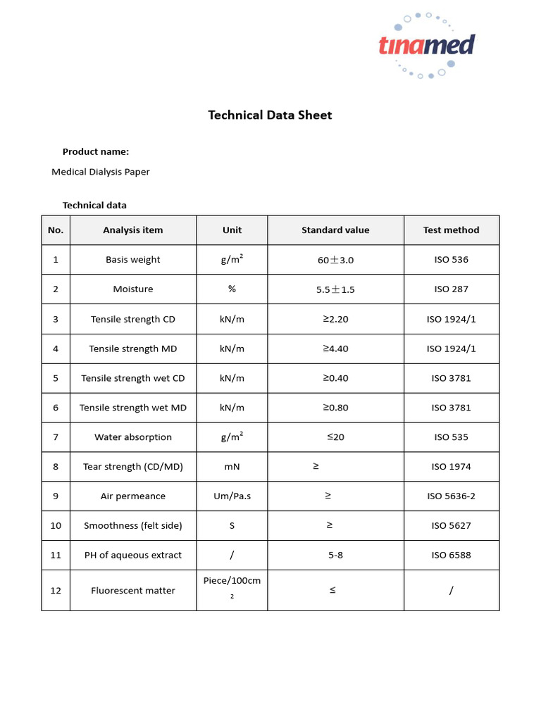 TDS-Medical Dialysis Paper | PDF