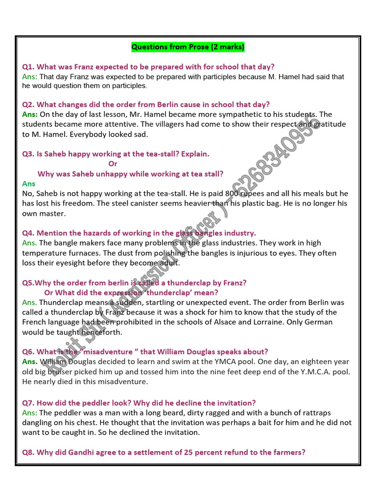 Key Questions and Answers on Literature | PDF