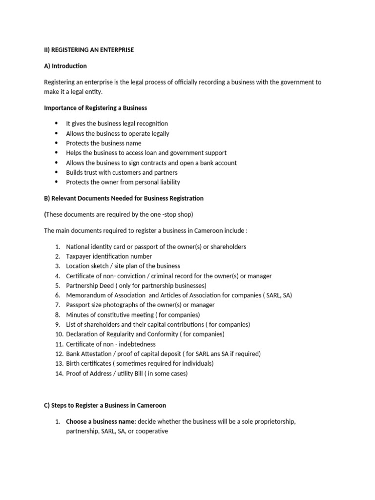 How to Register a Business in Cameroon | PDF | Identity Document | Business