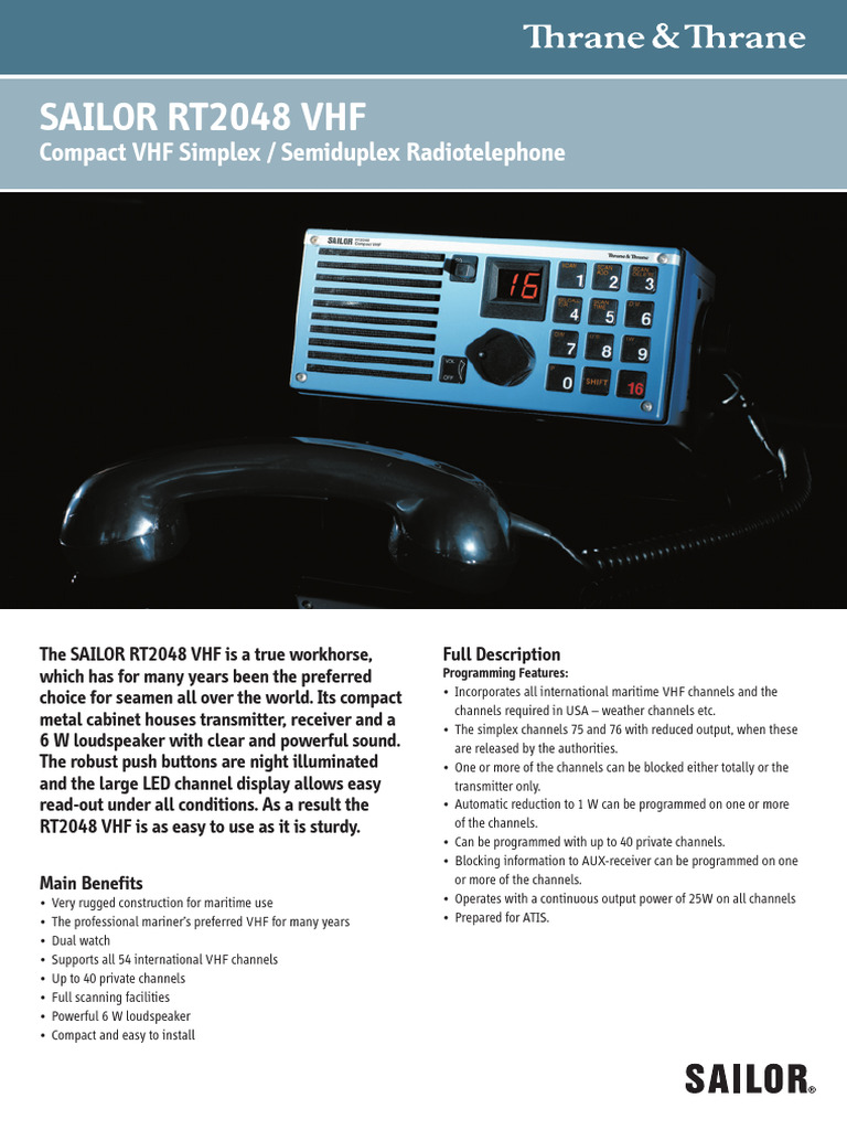 Sailor Rt 2048 | PDF | Power Supply | Broadcast Engineering