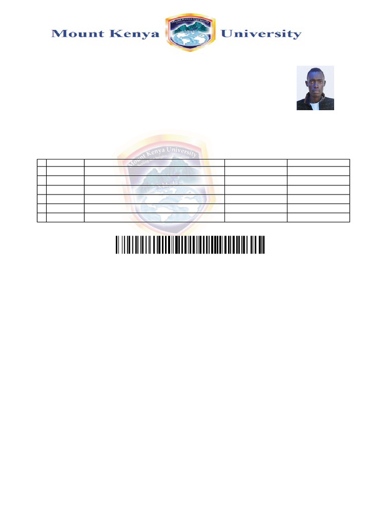 Examination Attendance Card - BEDA 2025/2026 | PDF