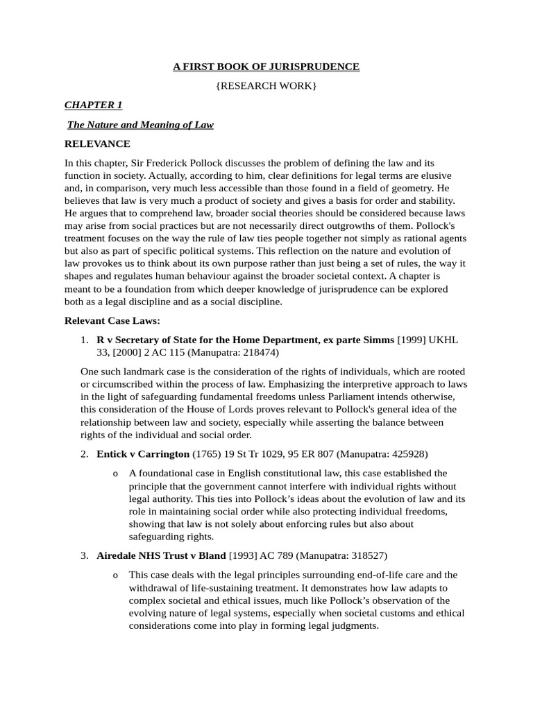 A First Book of Jurisprudence- Research Work | PDF | International Law ...