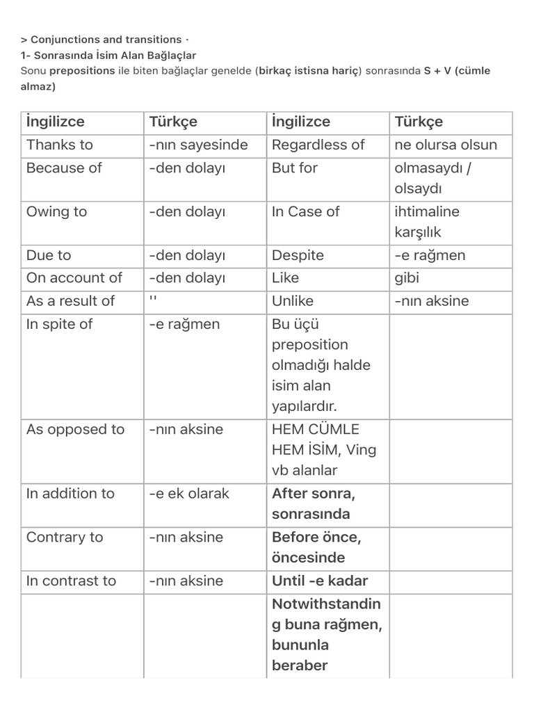 Conjunctions and Transitions | PDF