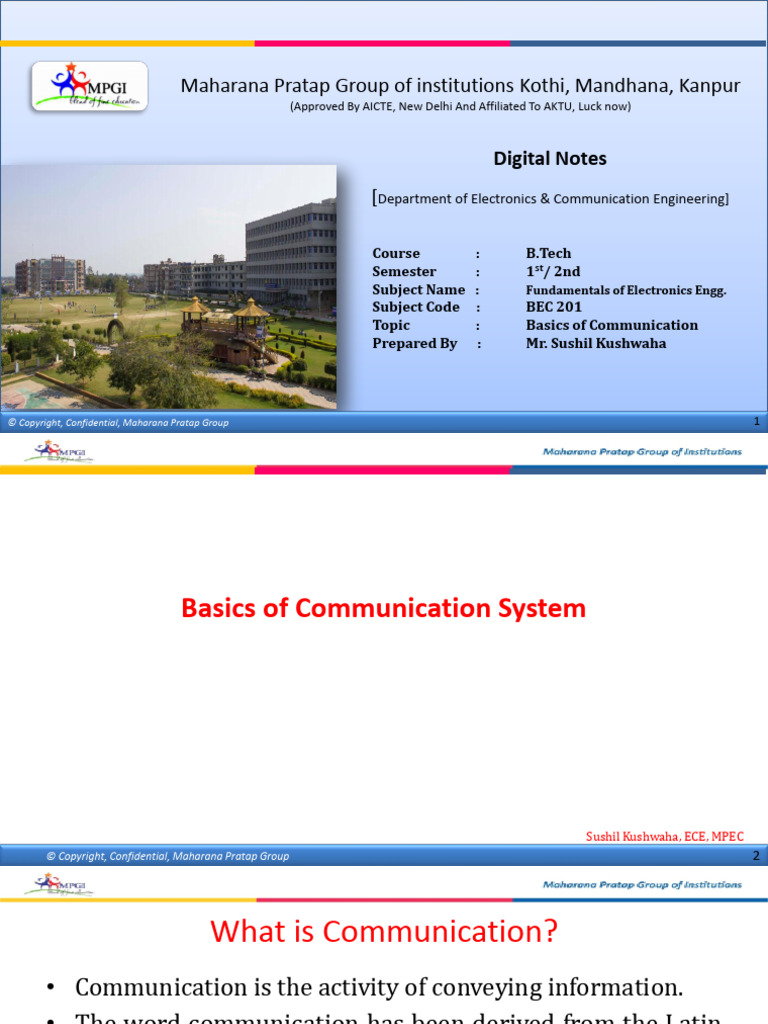 UNIT_ 5.1 Communication System | PDF | Communications System | Wireless