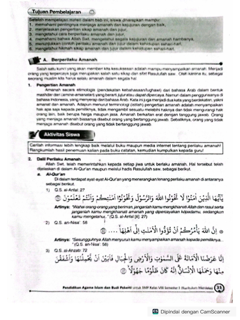 Bab 3 Amanah Dan Jujur | PDF