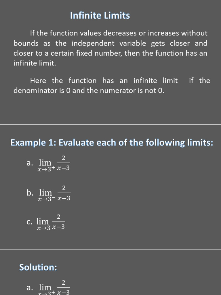 6.-infinite-limits | PDF | Mathematics | Mathematical Analysis