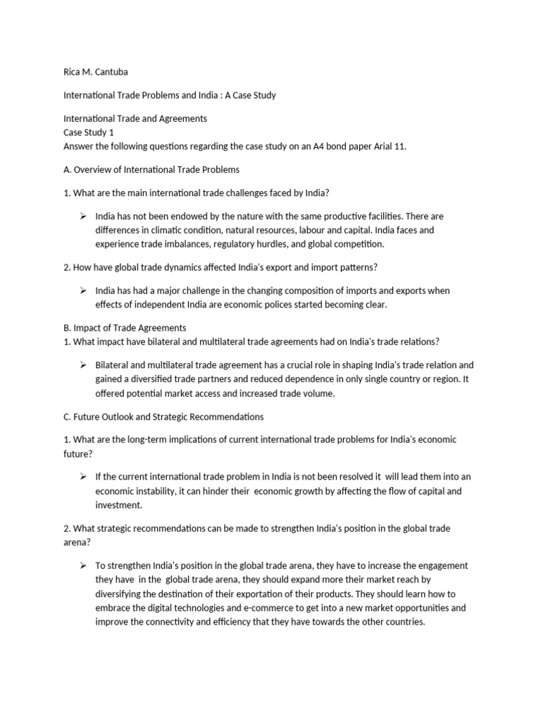 India's International Trade Challenges | PDF