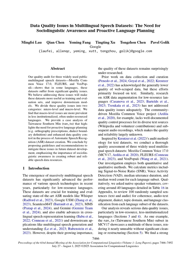 2025.acl-long.370 | PDF | Speech Recognition | Arabic