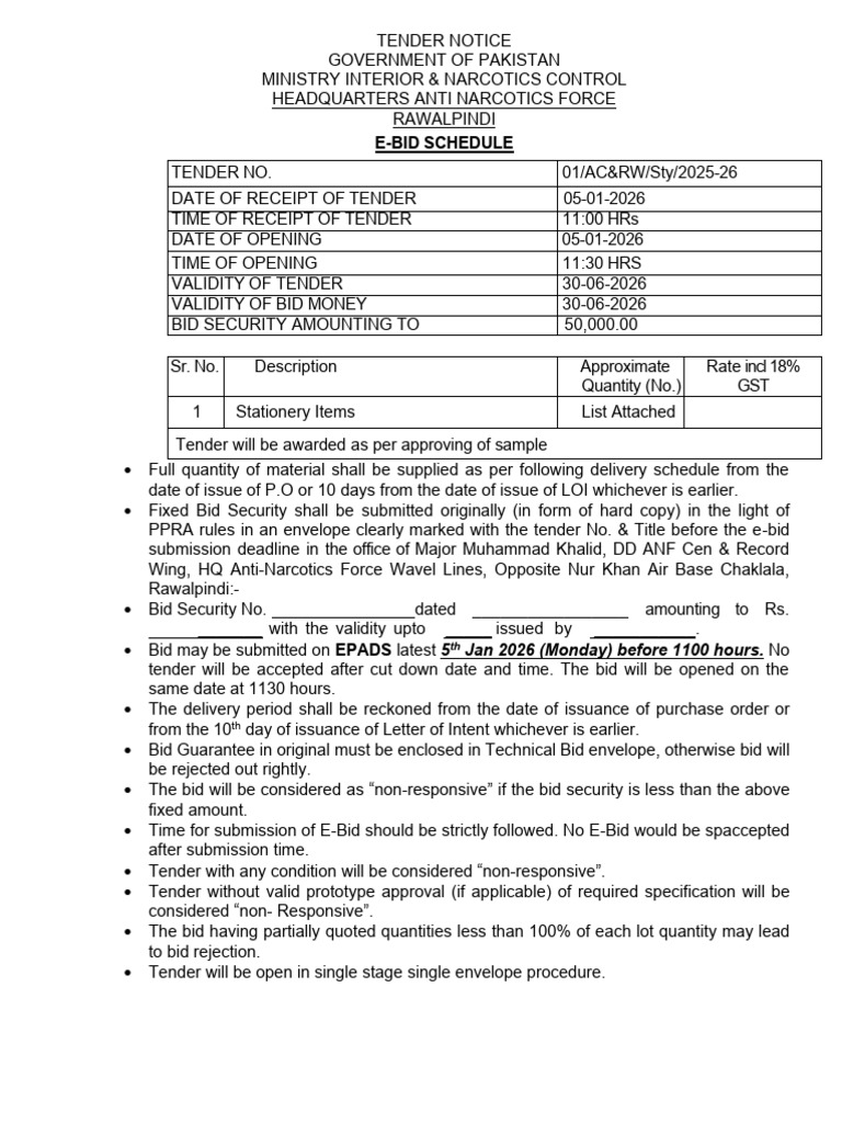 Anf Tender | PDF
