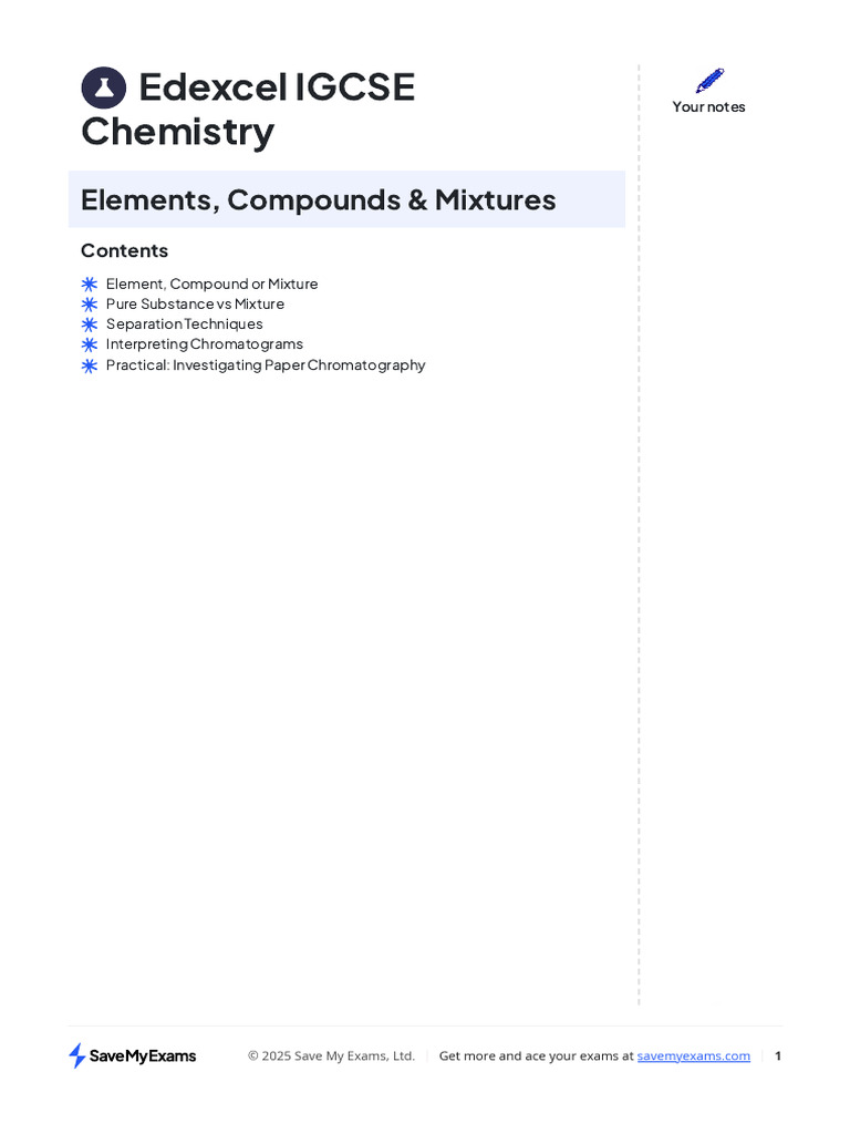 Elements, Compounds and Mixtures | PDF | Distillation | Filtration